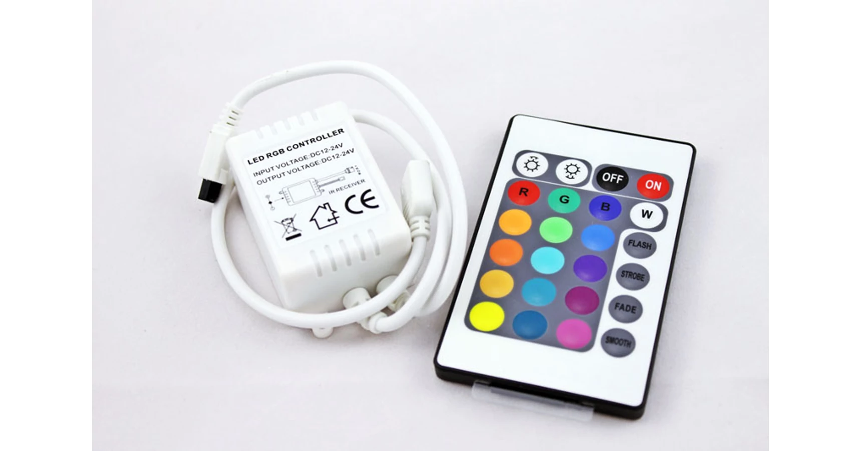 24 gombos, infrás RGB led szalag vezérlő